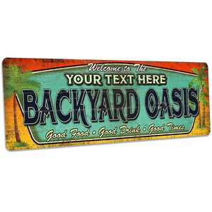 Personalized Backyard Oasis Sign, Poolside Paradise, Welcome Sign ...