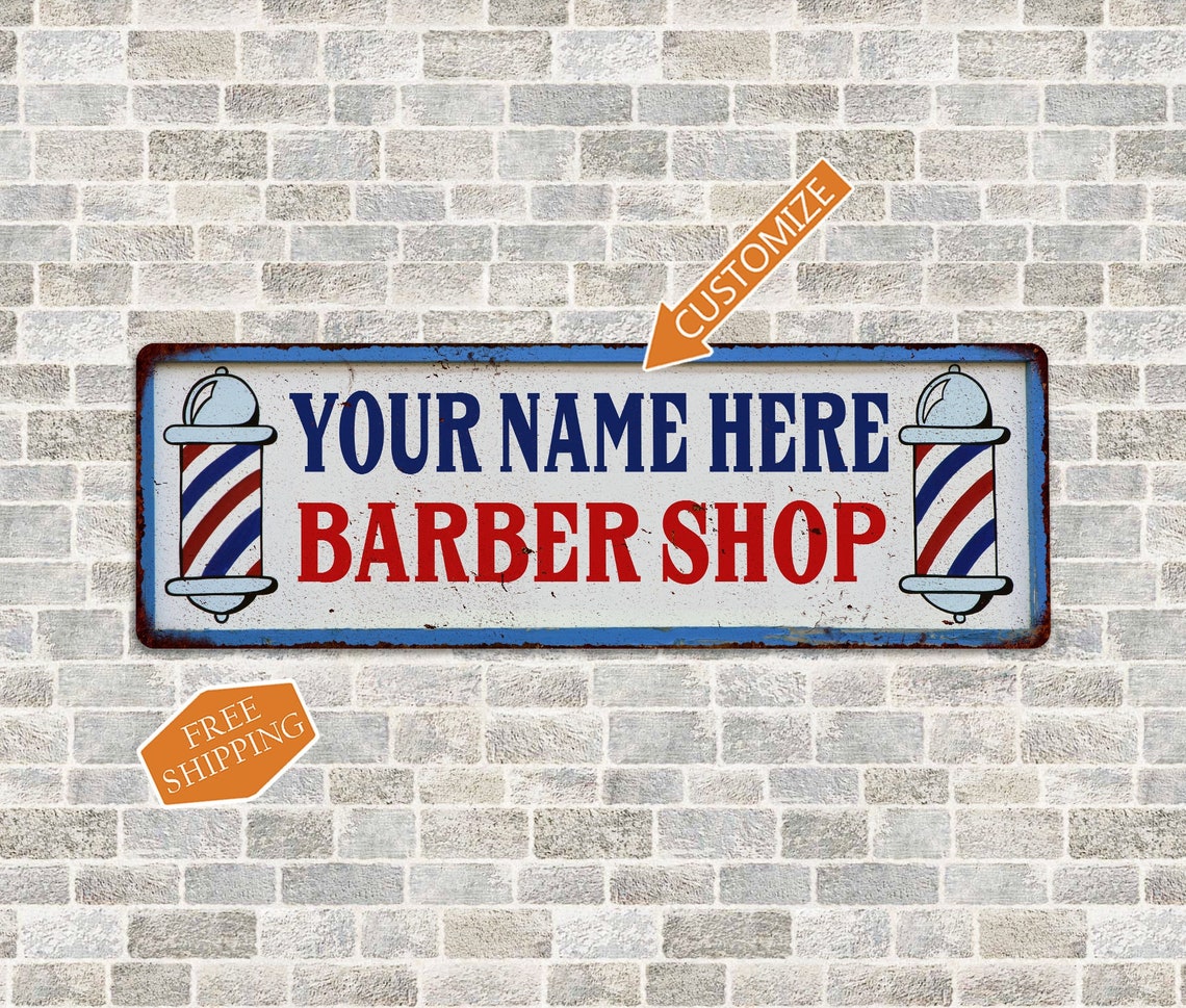 Personalized Barber Shop Sign Custom Barber Sign Hair Cut - Etsy