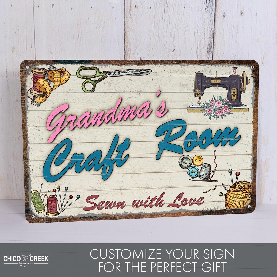Custom Craft Room Sign Sewing Room Decor Craft Wall Art Knitting ...