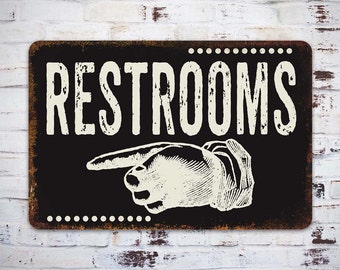 Restrooms Aluminum Sign Bathroom Signs - Etsy