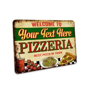 Personalized Pizzeria Sign, Pizza Kitchen Decor, Family Name Custom ...