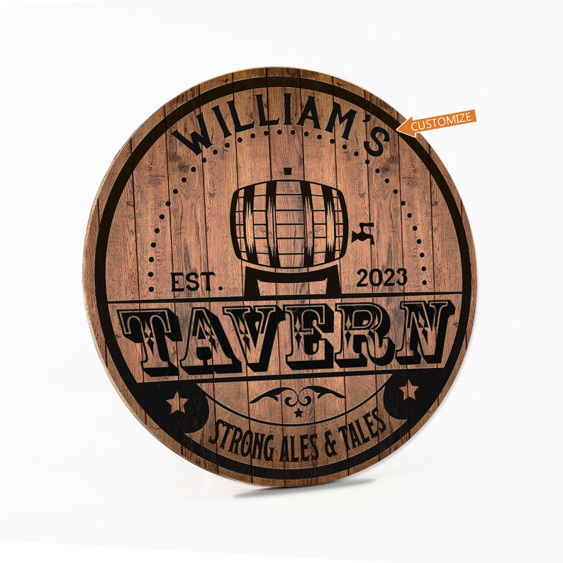 Custom Tavern Sign, Personalized Bar Sign, Home Bar Decor, Tavern Decor ...