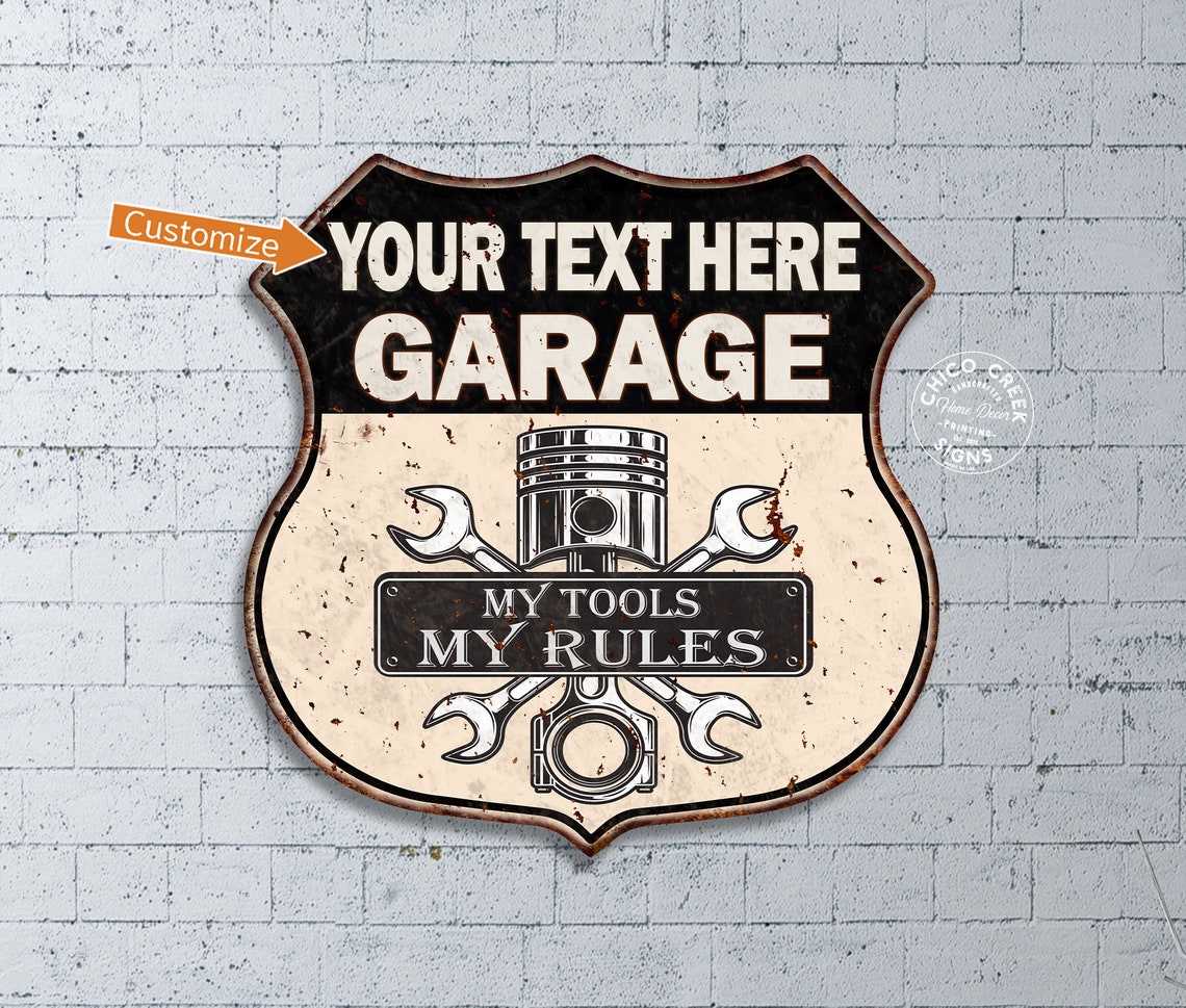 Personalized Garage Sign My Tools My Rules Garage Decor - Etsy