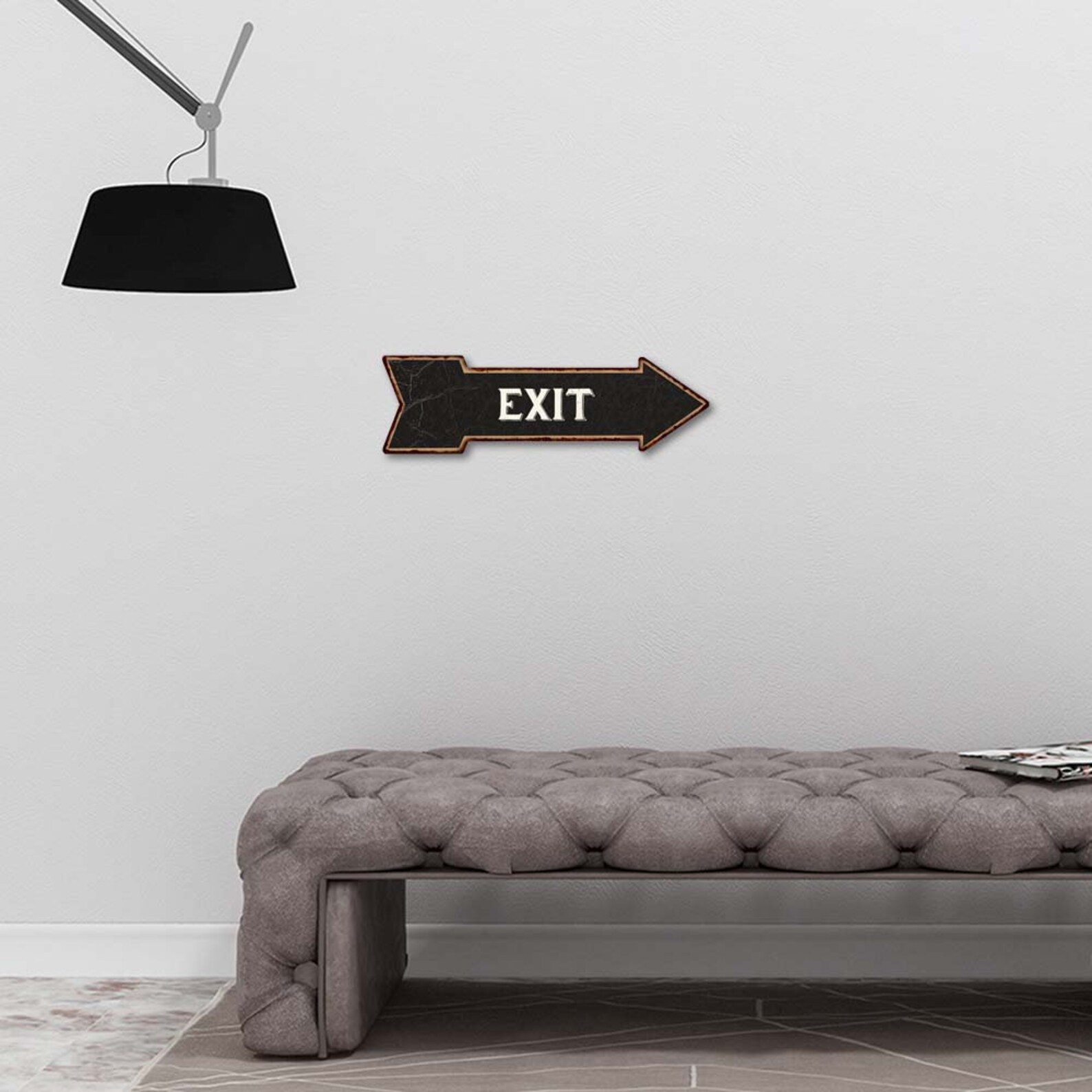 Exit Sign Exit Right Arrow Sign Vintage Looking Plaque - Etsy