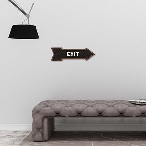 Exit Sign, Exit Right Arrow Sign, Vintage Looking Plaque, Restaurant ...