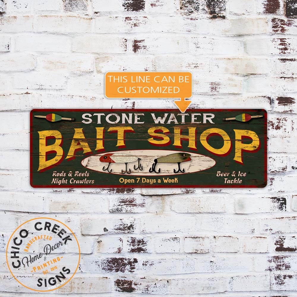 Personalized Bait Shop Sign Fishing Signs Decor Vintage Man - Etsy
