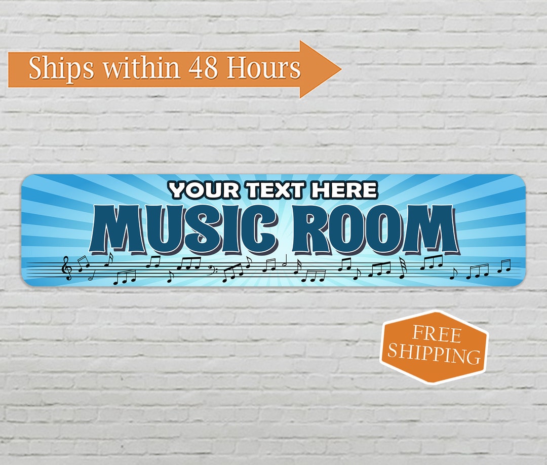 Personalized Music Room Decor Sign, Custom Musician Gift, Music Studio ...