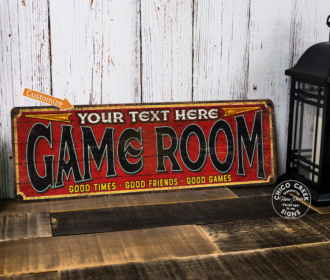 Personalized Game Room Sign Family Rec Room Board Games Pool Billiards ...