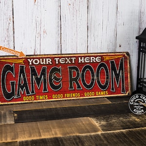 Personalized Game Room Sign Family Rec Room Board Games Pool Billiards ...