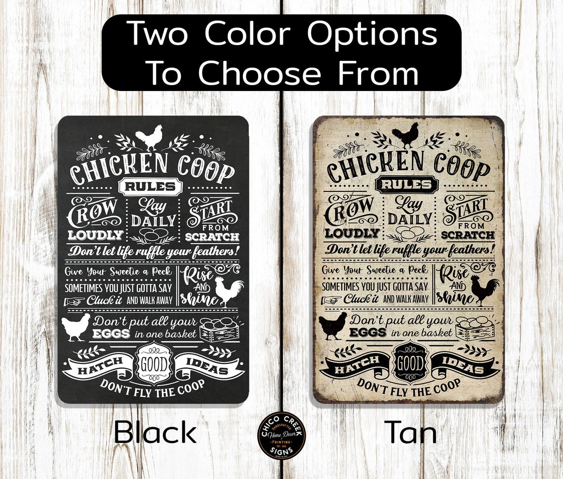 Chicken Coop Rules Sign Farmhouse Barn Fresh Eggs Say Cluck - Etsy
