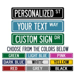 Custom Street Sign, Custom Text Sign, Clean Personalized Sign, Kids ...