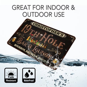 Custom Bar Sign 19th Hole Sign Personalized Gift for Golfer Vintage ...