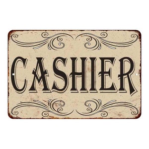 Cashier Sign, Cash Register Sign, Old Timey Business Sign, Vintage ...