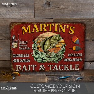 Personalized Fishing Sign, Fishing Decor, Gift for Him, Fathers Day ...