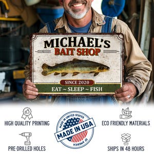 Personalized Bait Shop Sign, Fishing Gifts, Bait & Tackle, Gift for Him ...