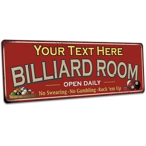 Personalized Billiard Room Sign, Custom Pool Hall Decor, Game Room Gift ...
