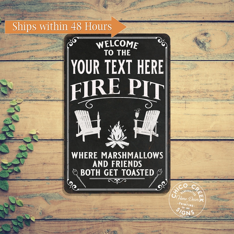 Fire Pit Sign - Etsy