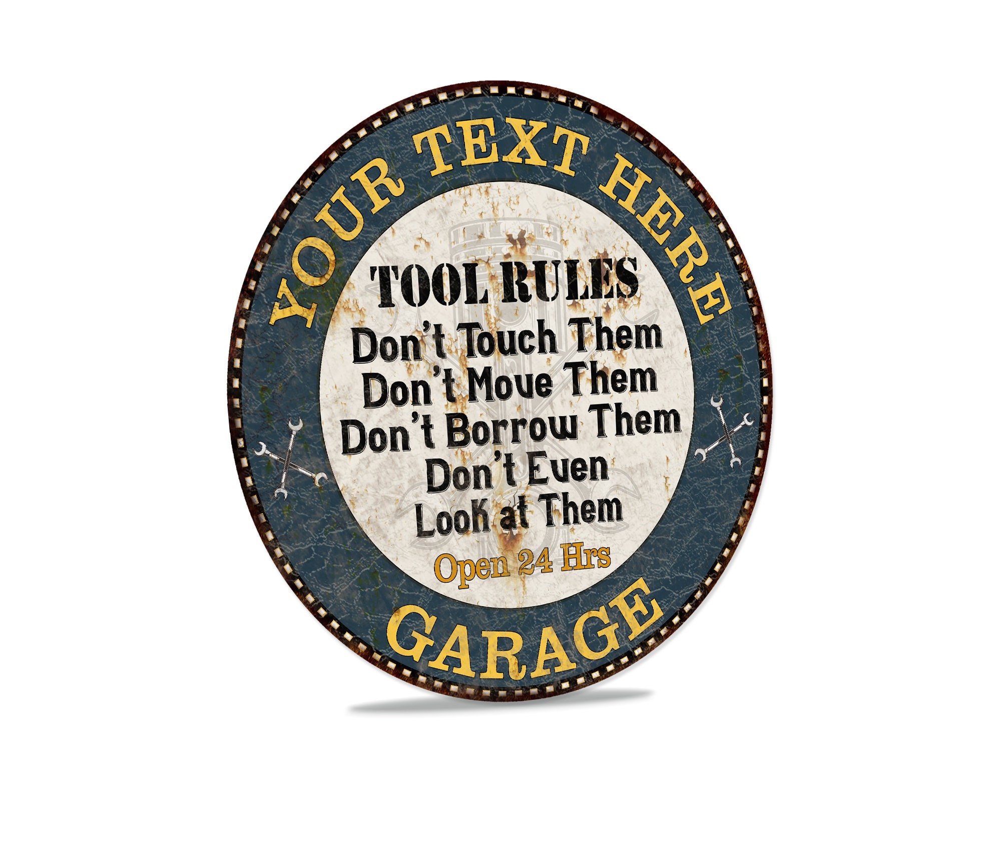 Personalized Garage Sign, Custom Garage Sign, Workshop Sign, Metal ...