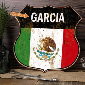 Personalized Mexican Flag Sign, Your Name Tu Nombre Familia, Bandera ...