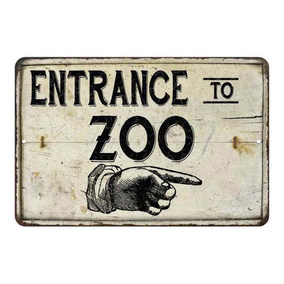 Entrance to Zoo Sign Vintage Looking Chic Distressed Sign - Etsy