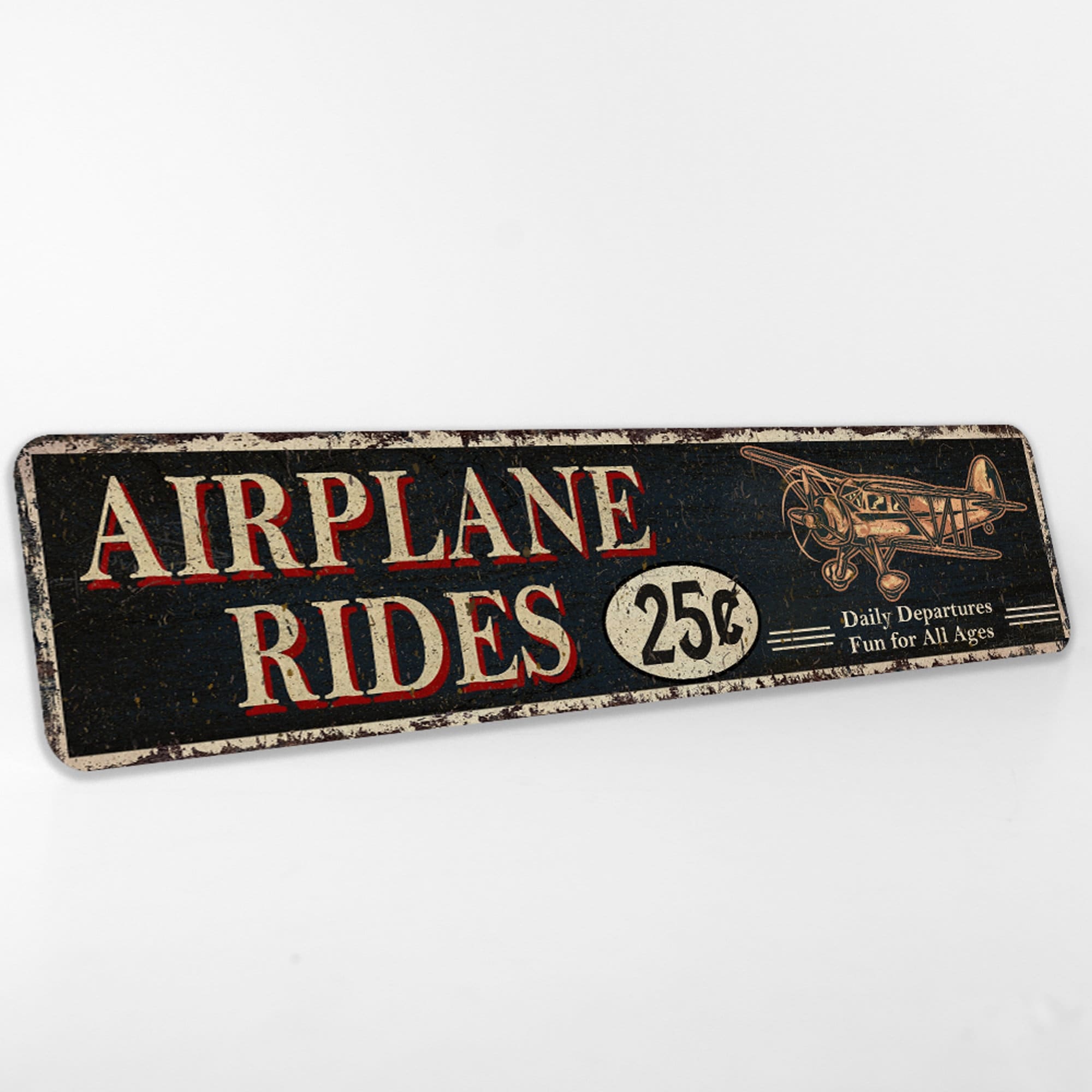 Airplane Rides Decor Sign Vintage Metal Sign Airplane | Etsy