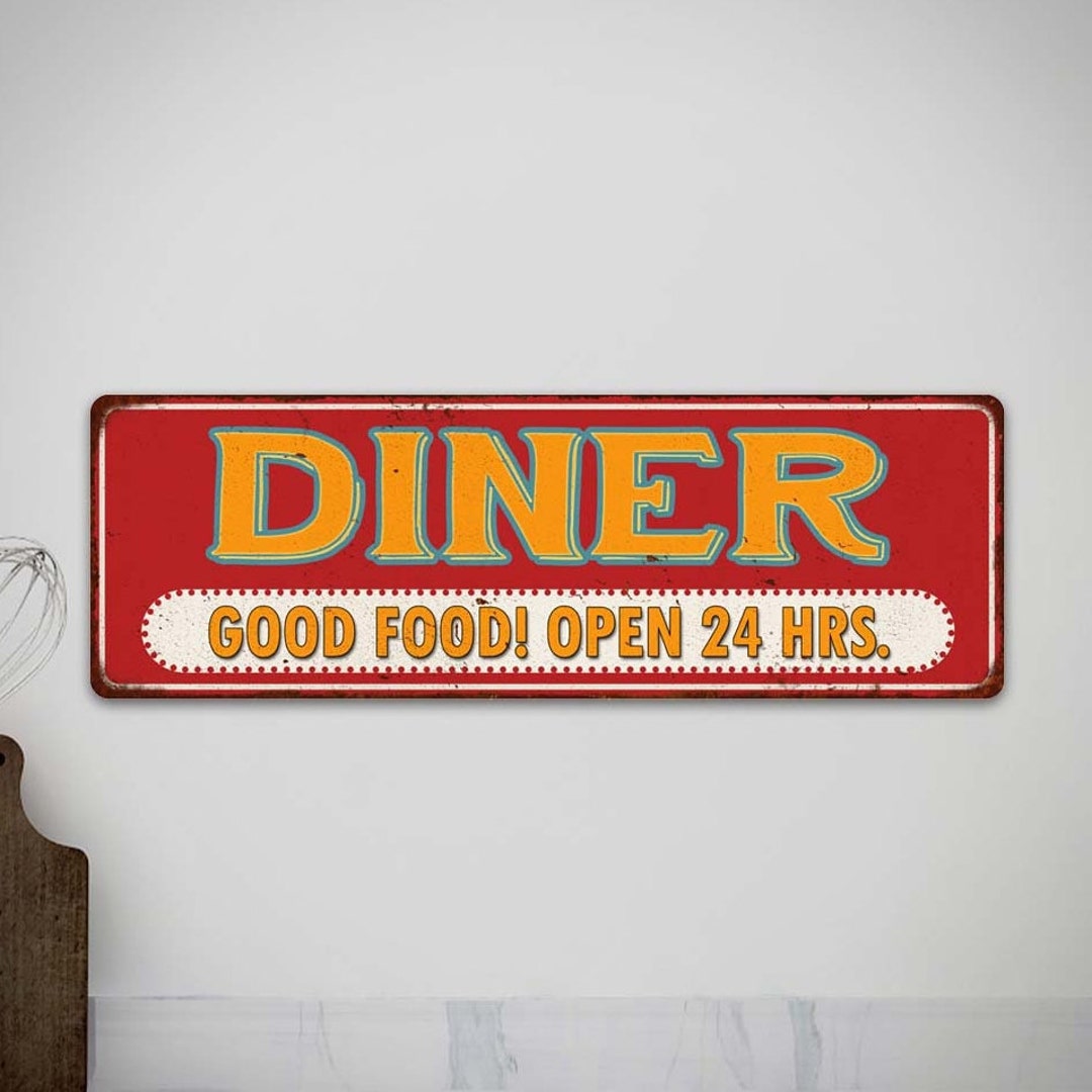 Diner Sign, Vintage Sign, Restaurant Sign, Diner Decor, Diner Wall Art ...