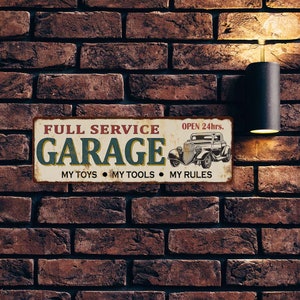 Full Service Garage Sign, Auto Shop Decor, Repair Shop Wall Art Signs ...
