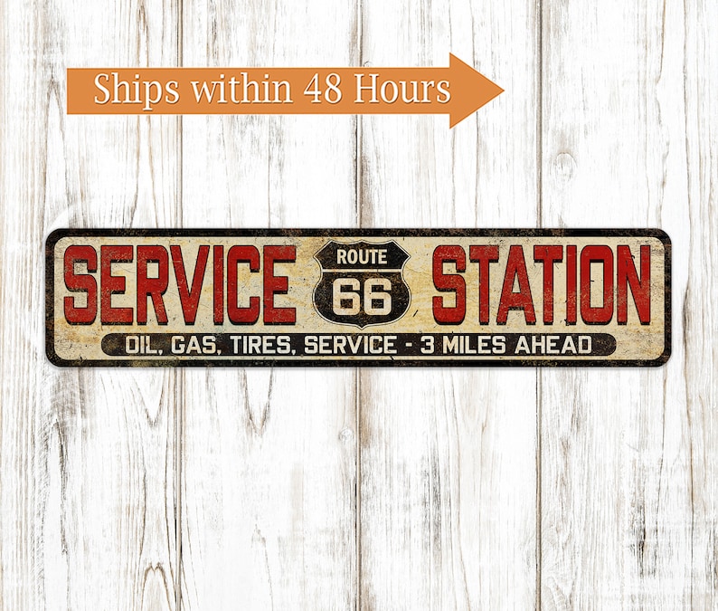 Route 66 Service Station Sign Garage Decor Mechanic Route 66 - Etsy