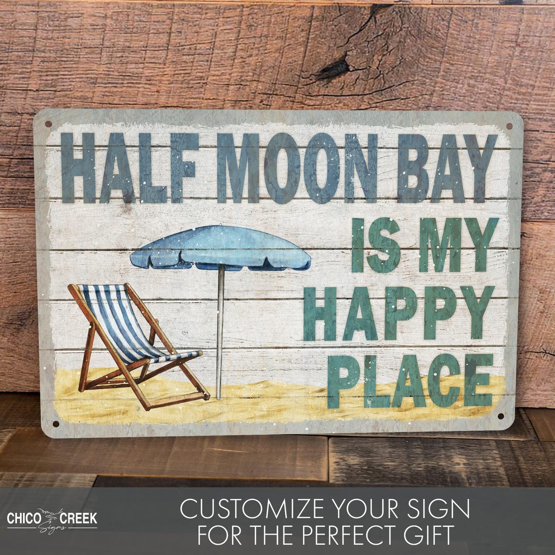 Personalized Sign, Custom Beach Sign, My Happy Place, Gift for Her ...