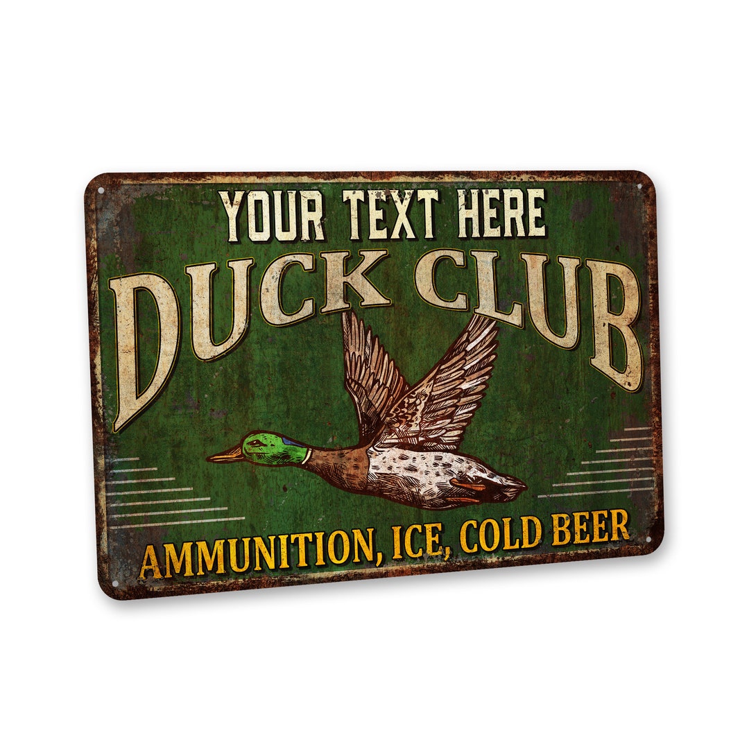 Personalized Duck Club Sign, Duck Decor, Gift for Him, Hunter Gifts ...