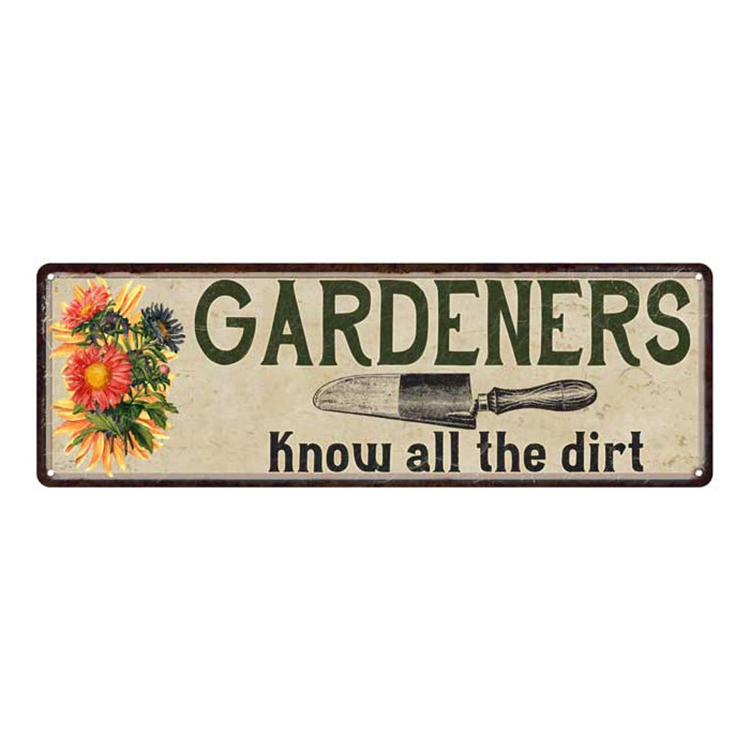 Garden Sign, Gardeners Know All the Dirt Decor, Flowers Wall Decor ...