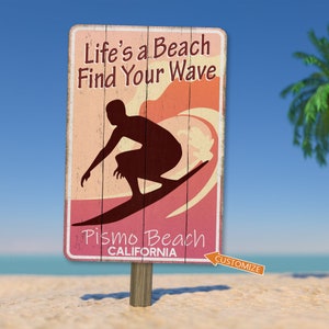 Beach Sign With Custom Beach Name for Beach House Décor Nautical Theme ...