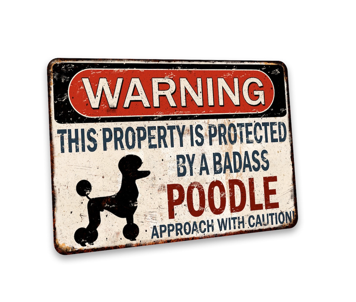 Warning Poodle Sign Pet Dog Sign Funny Dog Gift Rustic Pet - Etsy
