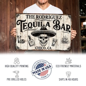 Personalized Tequila Bar Sign, Alcohol Gift, Tequila Gift, Gift for Him ...