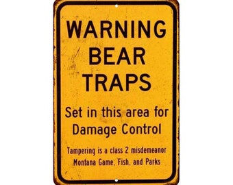 Bear Warning Sign | Etsy