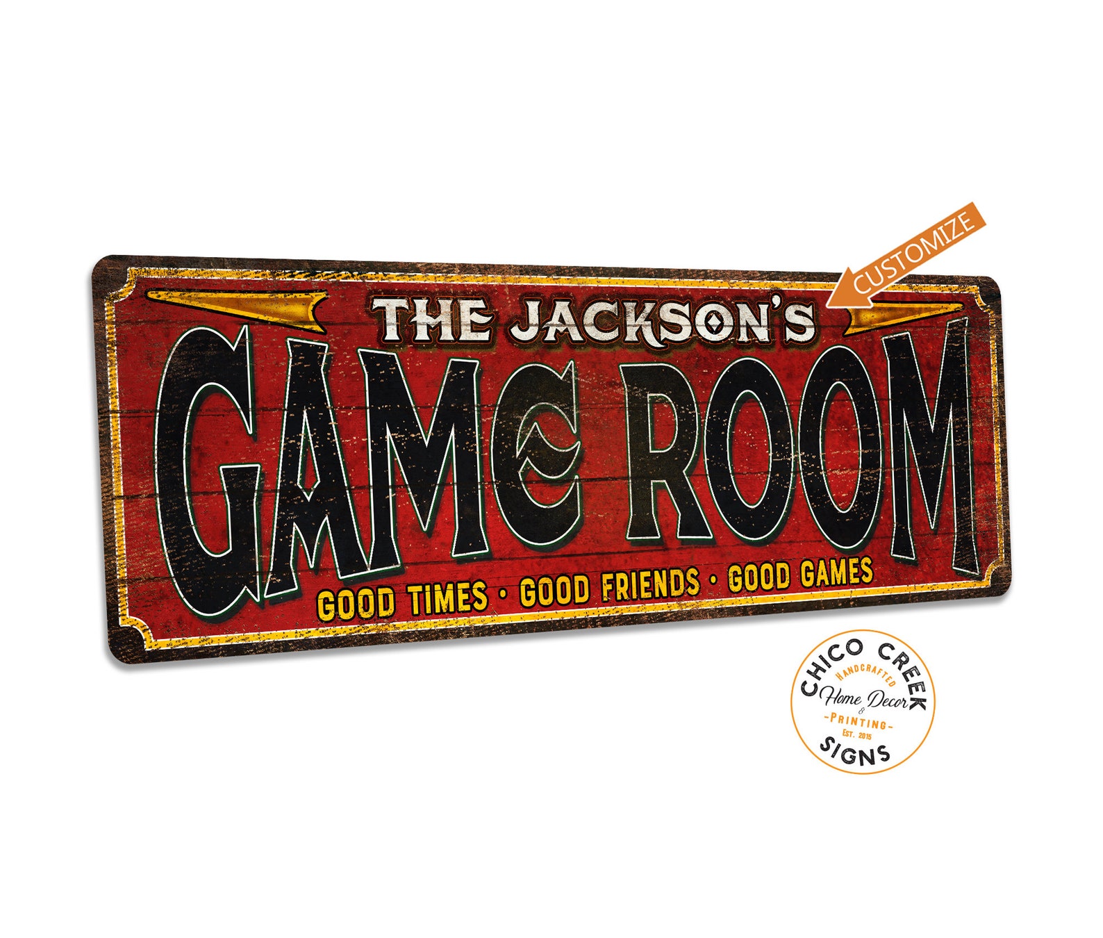 Personalized Game Room Sign Family Rec Room Board Games Pool Billiards ...