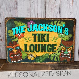 Tiki Lounge Sign Beach Sign Tiki Bar Custom Name Beach House Décor ...