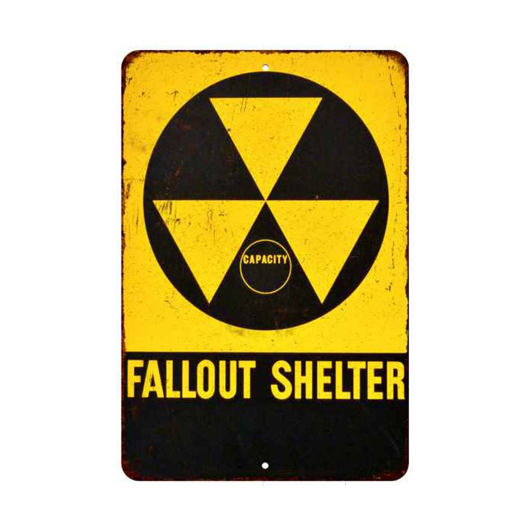 Fallout Shelter Sign, Radioactive Nuclear Decor, Vintage Looking ...
