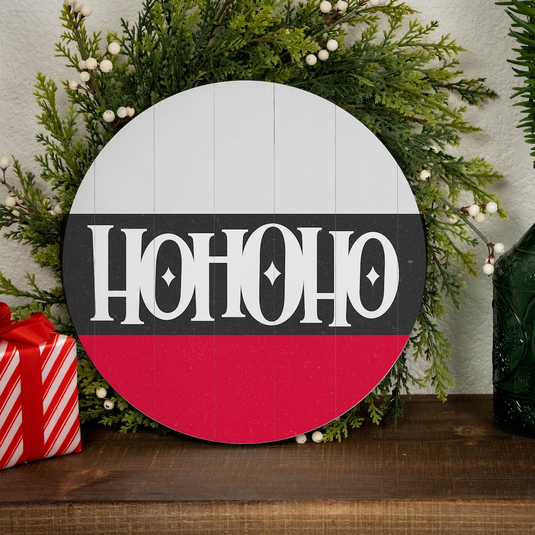 Ho Ho Ho Sign, Christmas Door Hanger, Christmas Decor, Christmas Door ...