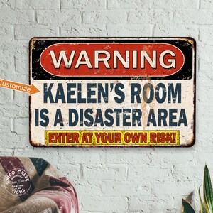 Personalized Room Sign, Warning Sign, Funny Signs, Gift for Kids ...