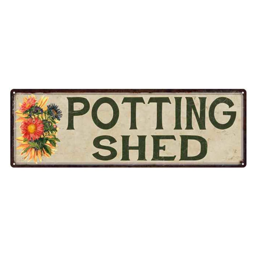 Potting Shed Sign, Garden Patio Vintage Looking Decor, Vegetable Wall ...