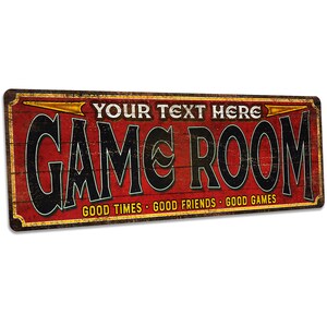 Personalized Game Room Sign Family Rec Room Board Games Pool Billiards ...