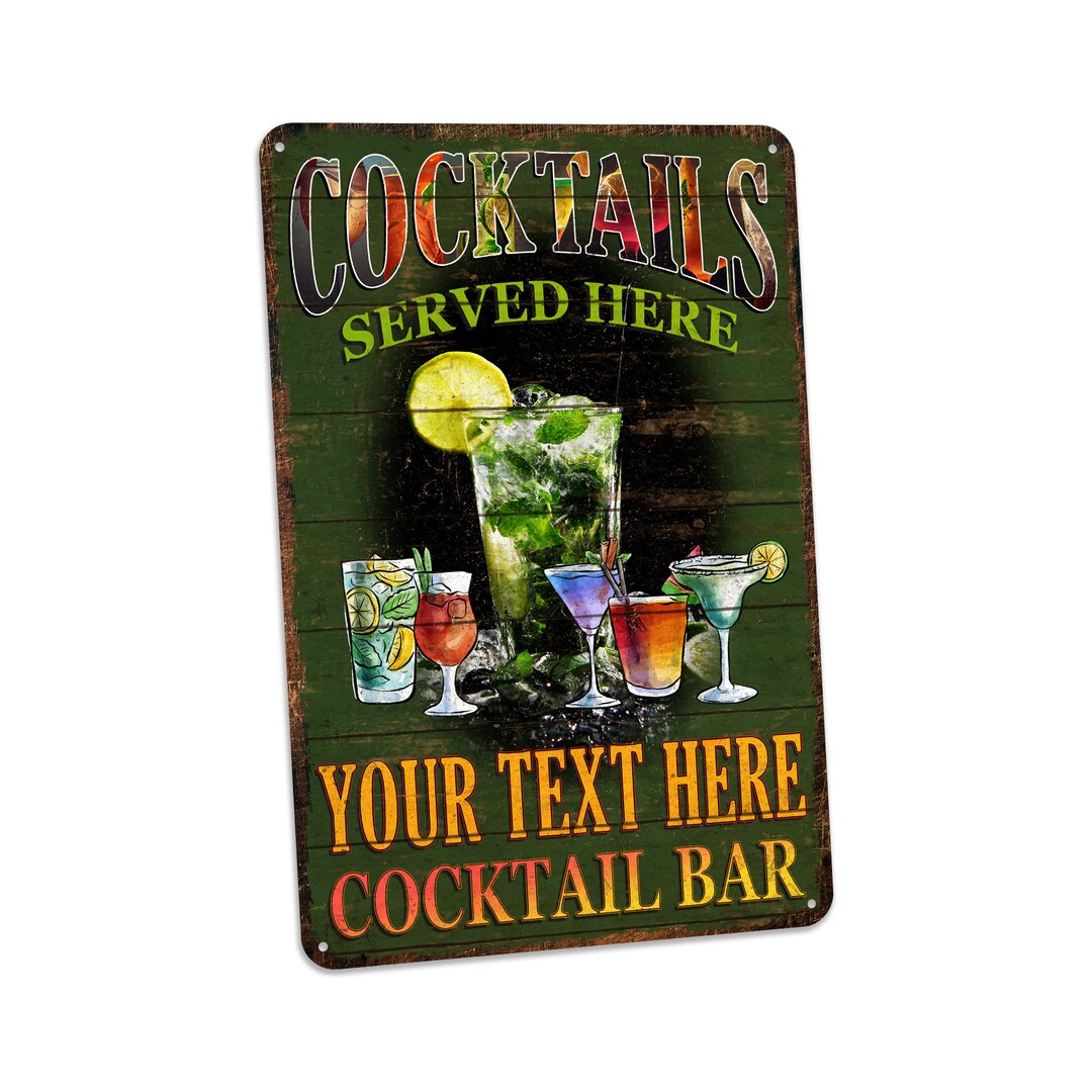 Personalized Cocktail Bar Sign, Rustic Bar Sign, Gift for Him, Gift for ...