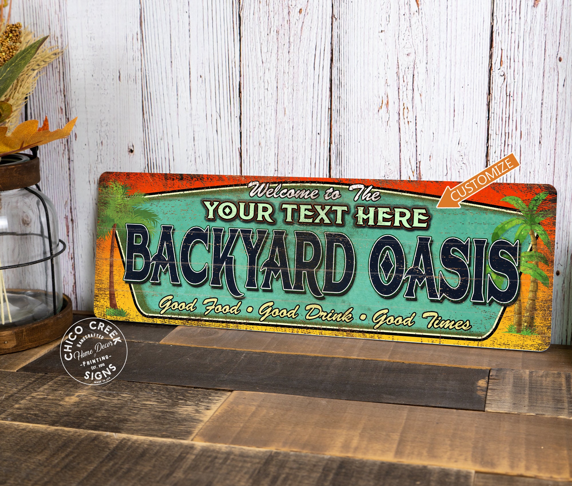 Personalized Backyard Oasis Sign Poolside Paradise Welcome - Etsy