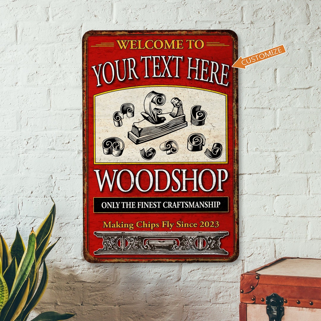 Custom Woodshop Sign Garage Decor Workshop Man Cave Gift for Dad ...