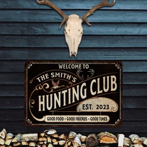 Custom Hunting Club Sign, Personalized Signs, Hunting Decor, Cabin ...