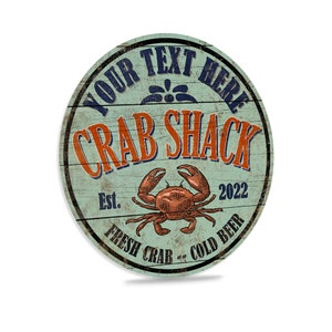 Personalized Crab Shack Sign, Seafood, Fish Lobster, Crab Leg, Kitchen ...