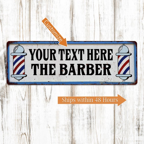 Personalized Barber Shop Sign Custom Barber Sign Hair Cut - Etsy