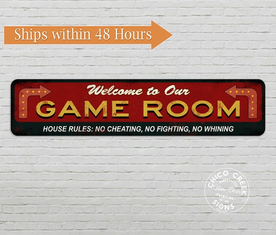 Game Room Decor Sign Welcome Billiard Room Family Room Gift - Etsy