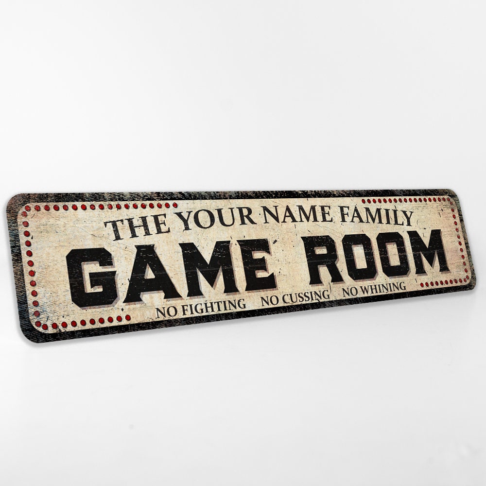 Custom Family Game Room Sign Personalized Gift Decor Arcade - Etsy